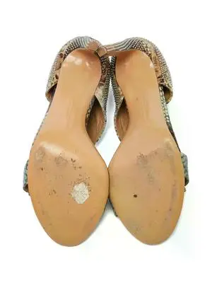 FERRAGAMO T-strap Python-embossed Sandals