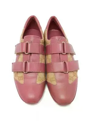 Gucci Gg Canvas Low Top Sneakers With Double Strap Fastening - Pink