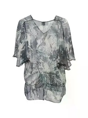 ARMANI Abstract Print Ruffled Blouse