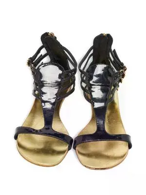 GIUSEPPE ZANOTTI Patent Leather Multi-strap Flat Sandals
