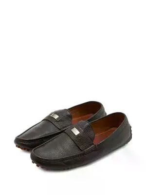 Gucci Logo-plaque Leather Loafers