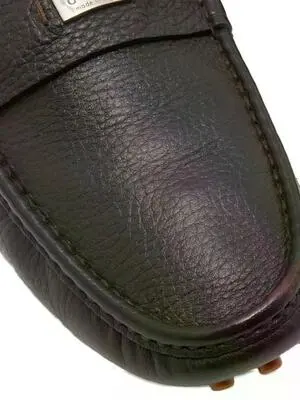 Gucci Logo-plaque Leather Loafers