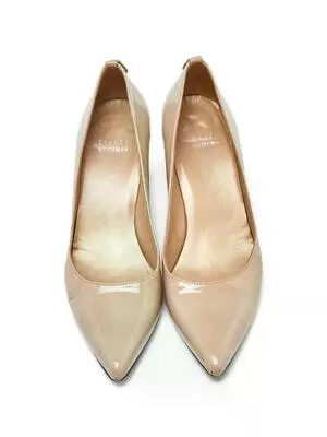 STUART WEITZMAN Grey Patent Leather Pointed-toe Pumps