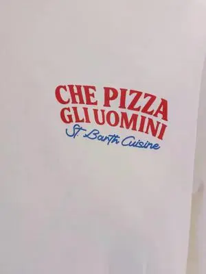 MC2 SAINT BARTH Emilie Slogan & Pizza Print T-shirt