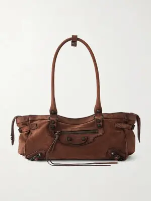 Balenciaga Le City East/west Suede Shoulder Bag