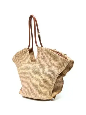 Zimmermann Medium Goldentime Ruffled-detail Tote Bag - Neutrals