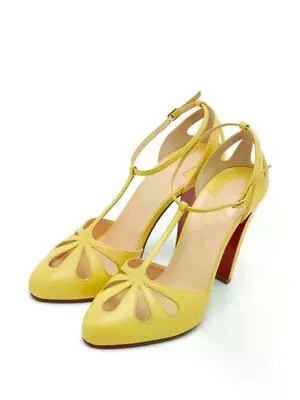 CHRISTIAN LOUBOUTIN Leather Cut-out T-bar Pumps