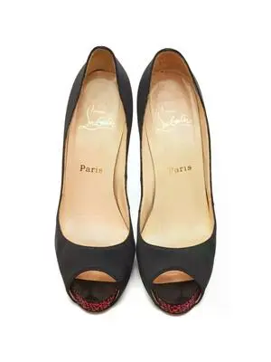 CHRISTIAN LOUBOUTIN Very Prive Crystal-embellished Peep Toe Pumps
