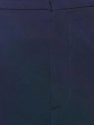 Gucci Navy Crepe Cropped Trousers With Web Stripe