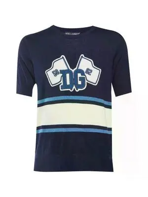 Dolce & Gabbana Striped Dg Logo Sweater