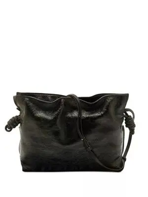 Loewe Flamenco Knot Leather Shoulder Bag - Black