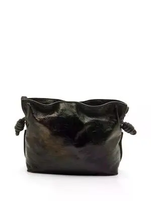 Loewe Flamenco Knot Leather Shoulder Bag - Black