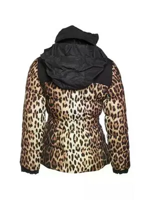 Moschino Leopard Print Quilted Down Jacket