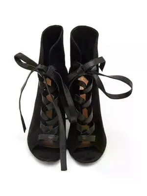 GIANVITO ROSSI Lace-up Open-toe Ankle Boots