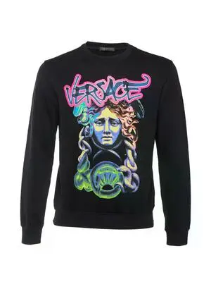 Versace Graphic Print Cotton Sweatshirt