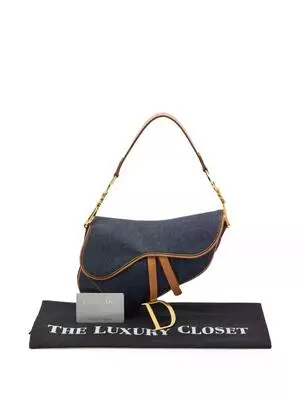 Dior Saddle Leather-trim Tote Bag