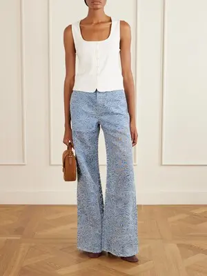 Veronica Beard Taylor High-rise Wide-leg Jeans
