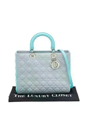 Dior Lady Cannage Tote Bag - Grey