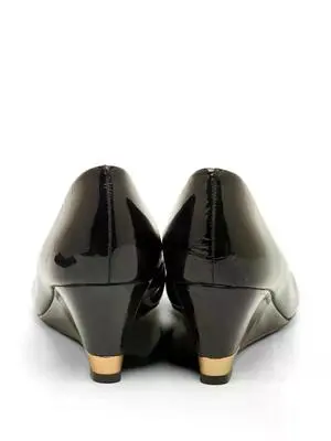 Tory Burch Patent Leather Round-toe Wedge Pumps
