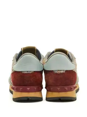 Valentino Garavani Rockrunner Lace-up Leather Sneakers - Blue