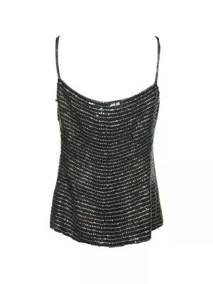 Emporio Armani Sequin Embellished Silk Tank Top
