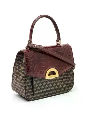 FAURÉ LE PAGE Burgundy Scale Motif Satchel Bag