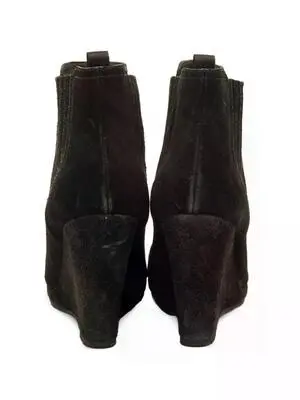 Prada Suede Wedge-heel Ankle Boots