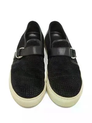 Balmain Perforated Suede Slip-on Sneakers