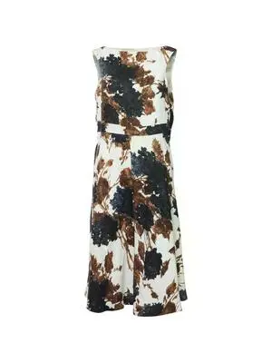 Giambattista Valli Abstract Botanical Print Midi Dress