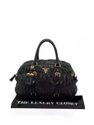 Prada Gaufre Pleated Tote Bag