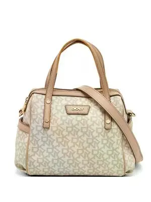 Mcm Monogram Leather Trim Tote Bag