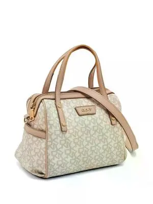 Mcm Monogram Leather Trim Tote Bag