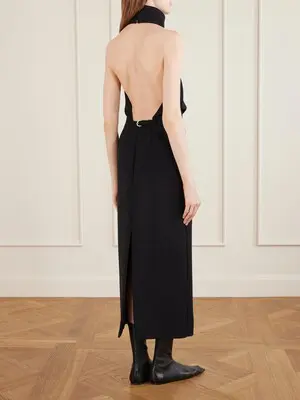 Khaite Roxanne Crepe Midi Dress - Black