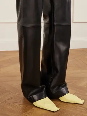 Khaite Mita Leather Straight-leg Trousers - Black
