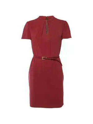 Burberry Belted Crepe Mini Dress