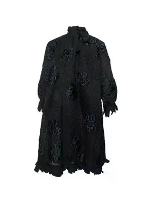 Fendi Textured Dress With Floral Appliqu