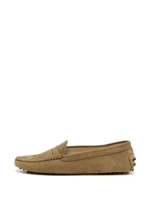 TOD'S Green Nubuck Gommino Loafers