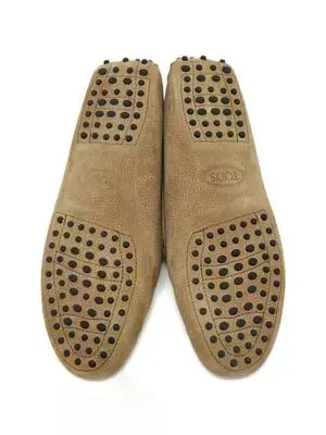 TOD'S Green Nubuck Gommino Loafers