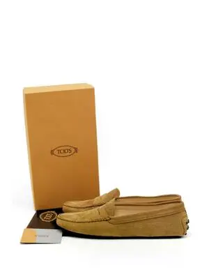 TOD'S Green Nubuck Gommino Loafers