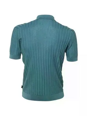 Emporio Armani Ribbed-knit Wool-blend Polo Shirt