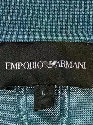 Emporio Armani Ribbed-knit Wool-blend Polo Shirt
