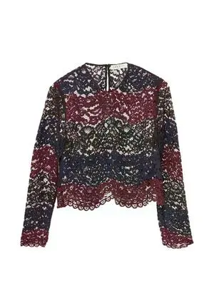 Sandro Floral Lace Scalloped Top