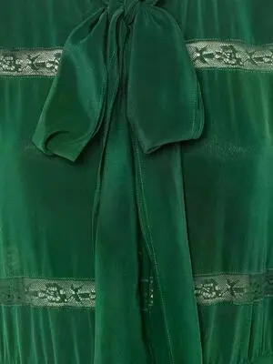 Max Mara Tiered Lace-insert Maxi Dress