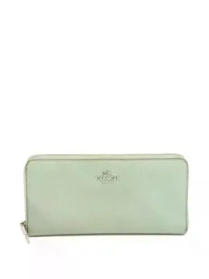 COACH Zip-around Leather Wallet - Green