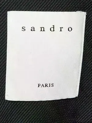 Sandro Single-breasted Tailored Blazer With Velvet Trim - Black