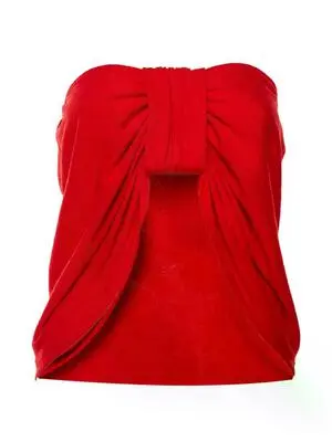 Moschino Strapless Bow Detail Knit Top