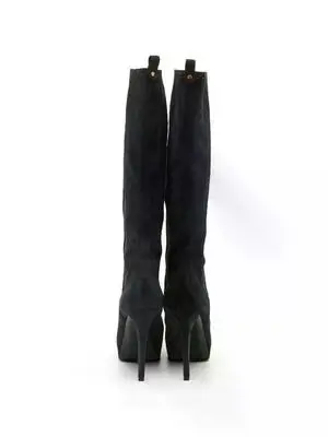 Saint Laurent Suede Platform Stiletto Boots