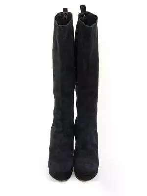 Saint Laurent Suede Platform Stiletto Boots