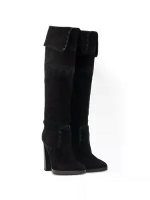 Hermès Embroidered Suede Boots