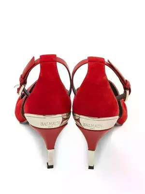 Balmain Logo-embossed Ankle-strap Pumps